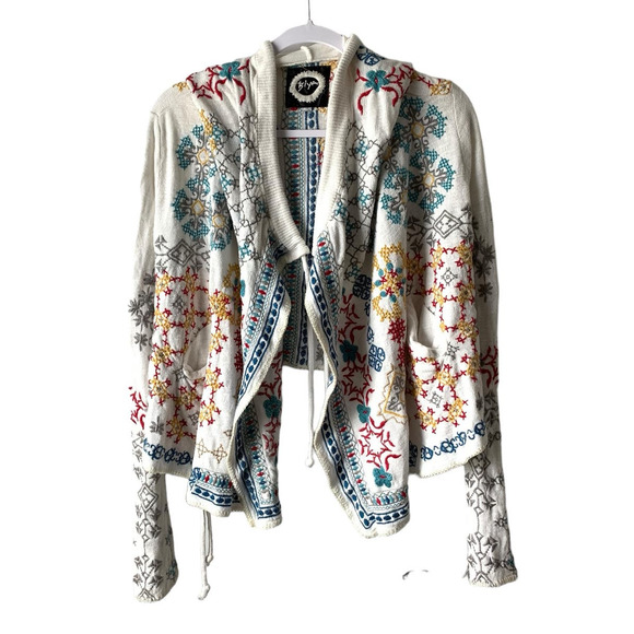 Johnny Was | Sweaters | Johnny Was Biya Embroidered Hooded Cardigan ...